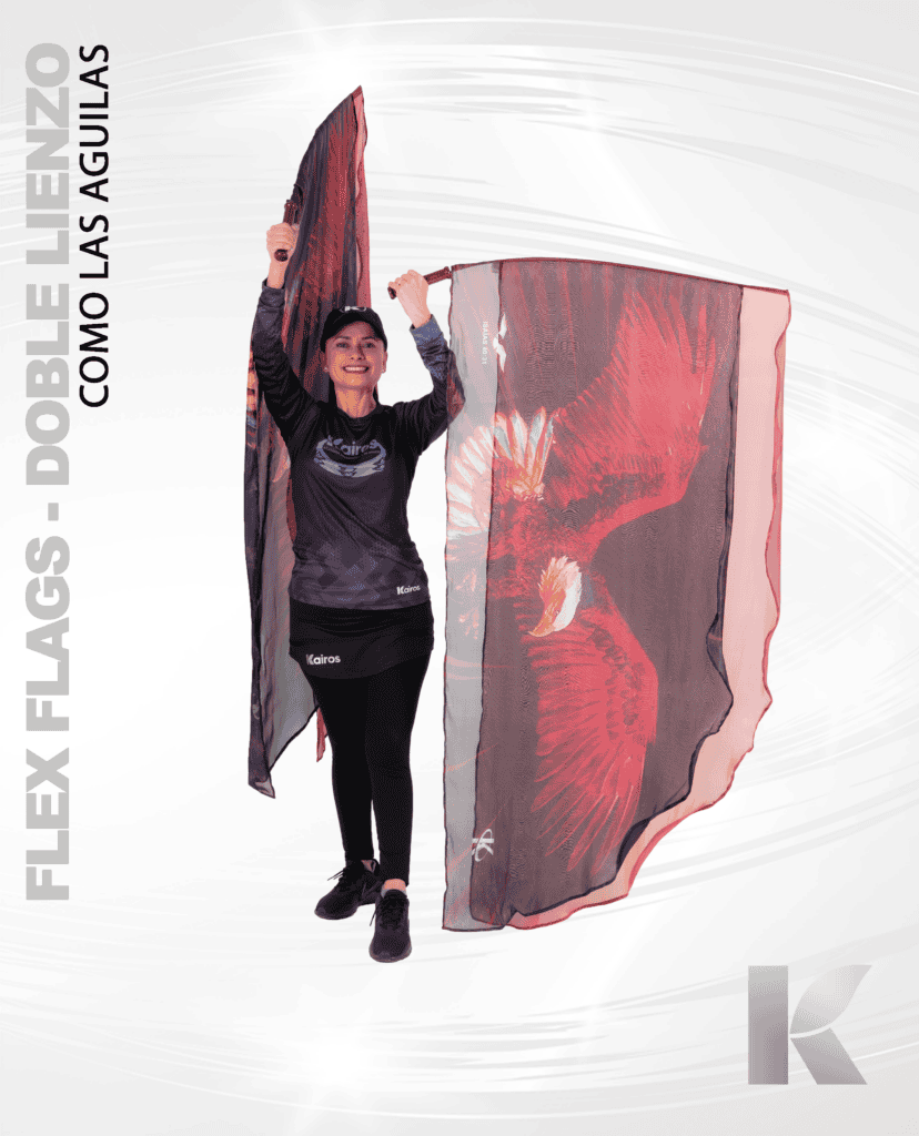 Flex Flags - Como Las Aguilas - Doble Lienzo - Grupo Kairos